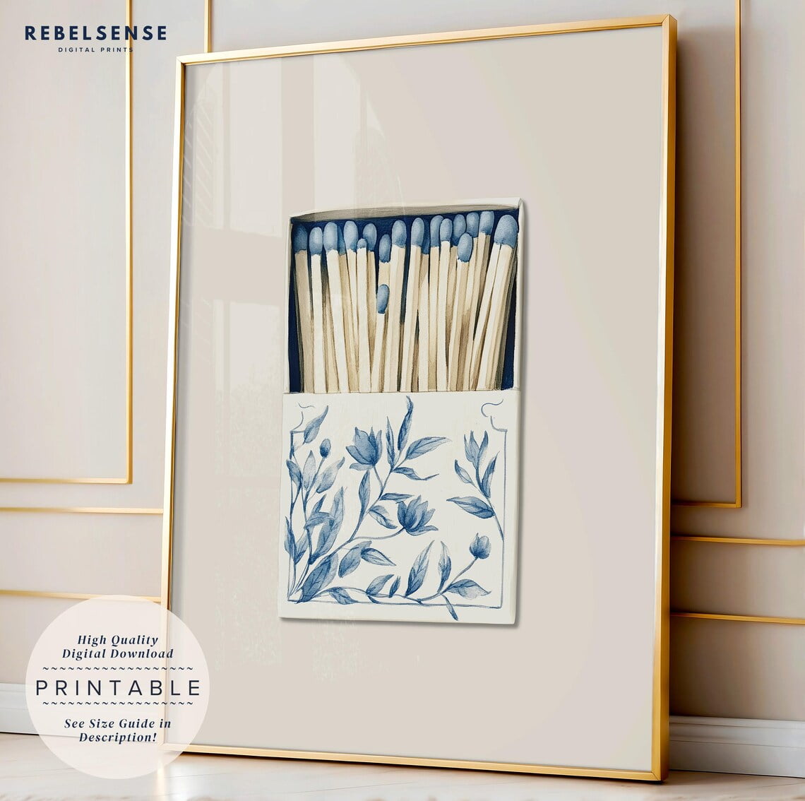 Chinoiserie Matchbox Print, Trendy Blue Apartment Decor, College Dorm ...