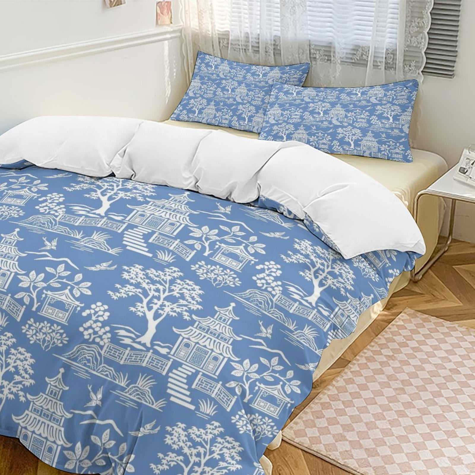 Chinoiserie Pagoda Duvet Cover Set Bedding Set Polyester Quilt Cover ...