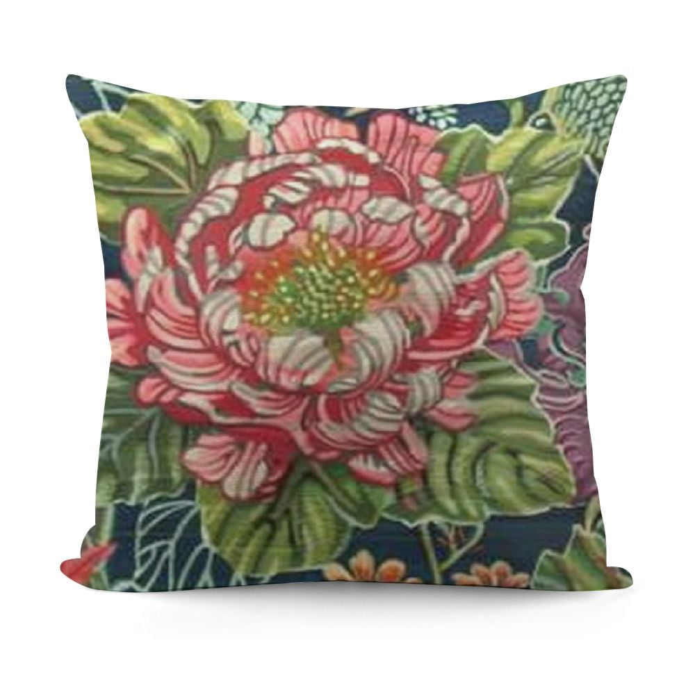 Chinoiserie Peony Flower Pillow Covers, Pink Floral Throw Pillow Covers ...