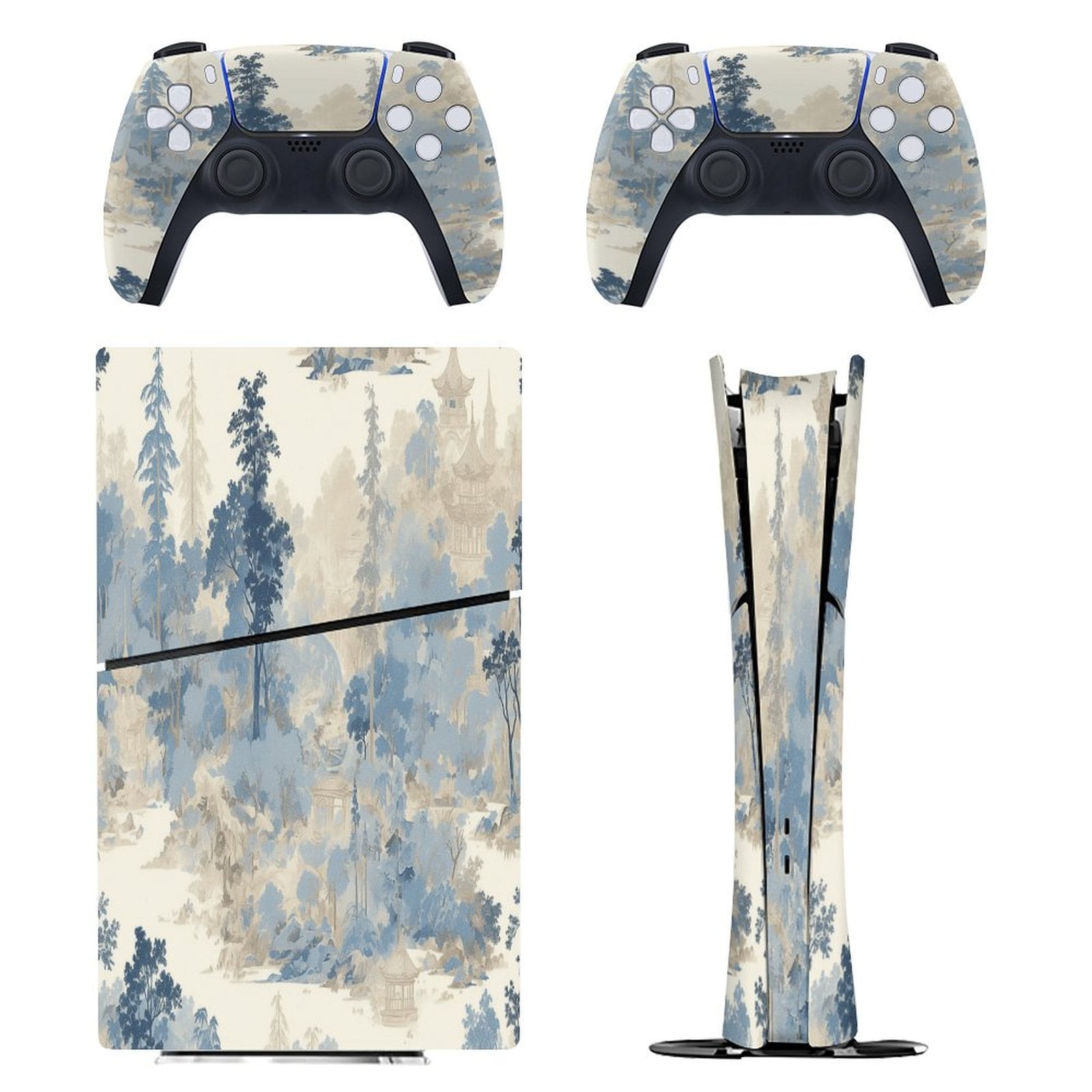 Chinoiserie Toile Blue Trees Vintage PS5/PS5 Slim Digital Disc Skin ...