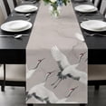 Chinoiserie Watercolor Flying Crane Table Runner 70 Inches Long,Kitchen ...