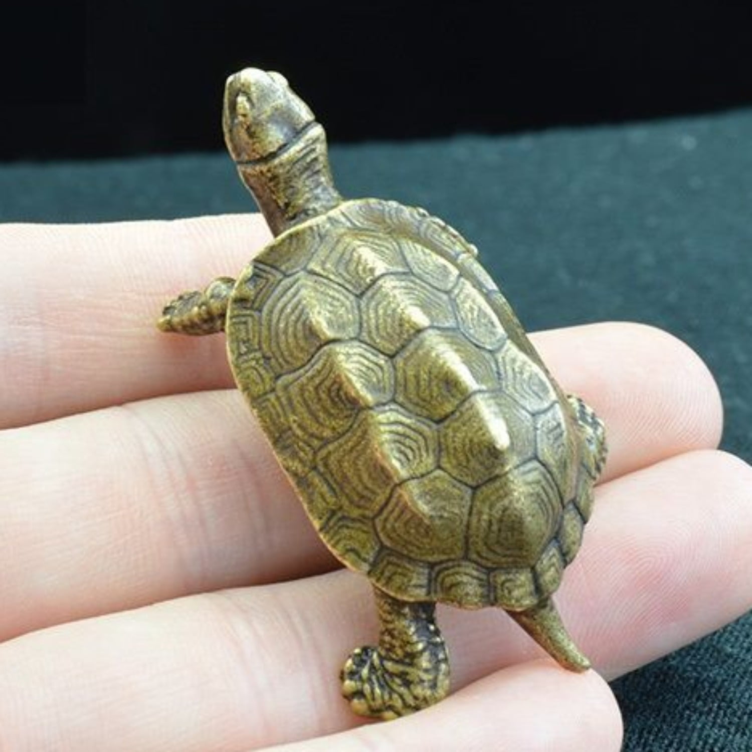 Chinoiserie classical copper ornament pure copper longevity turtle copper turtle toy tea pet ...
