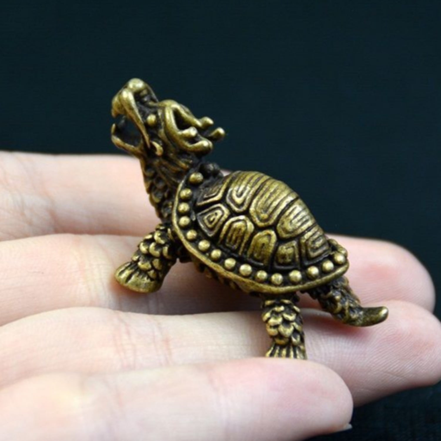 Chinoiserie classical copper ornament pure copper longevity turtle ...