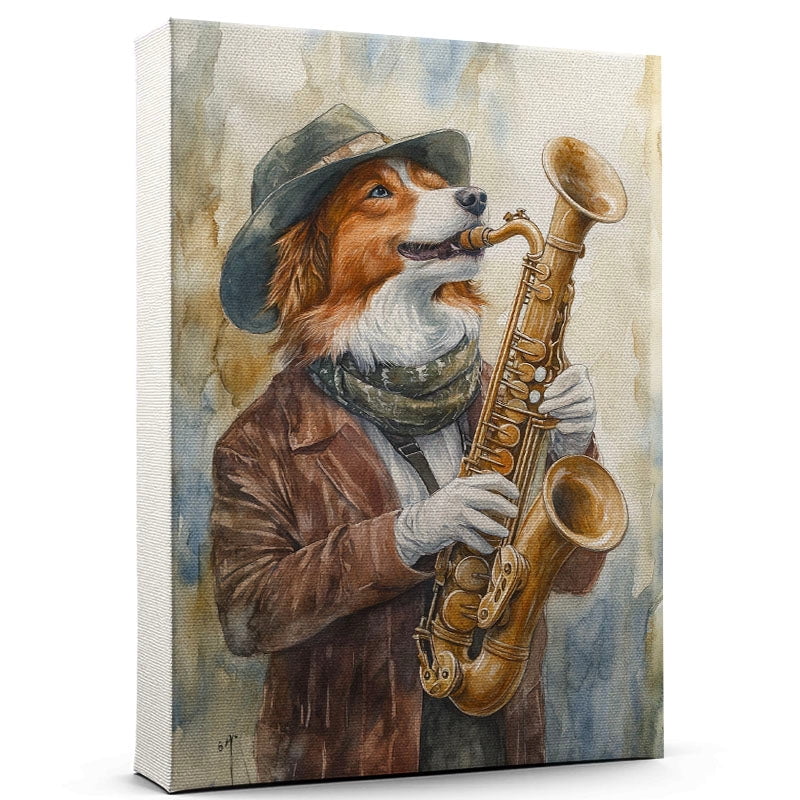 Chinook Dog Canvas Saxophone Stretched Canvas Size 8x12 – Funny Chinook ...