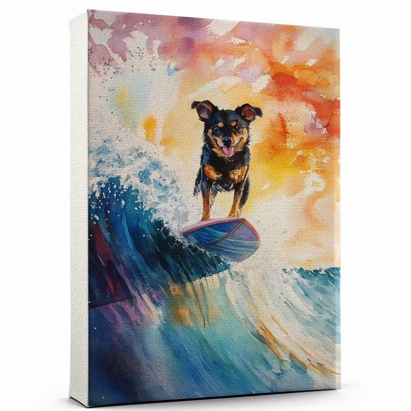 Chinook Dog Canvas Surfboard Stretched Canvas Size 8x12 – Funny Chinook ...