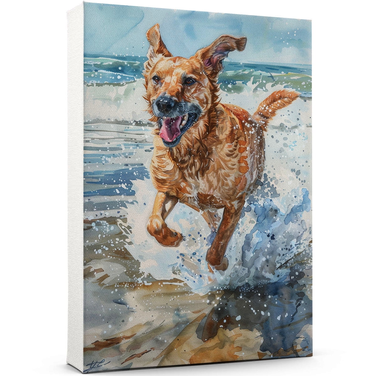 Chinook Dog Canvas Wall Art Puppy Print Pet Paintings Artwork, Chinook ...
