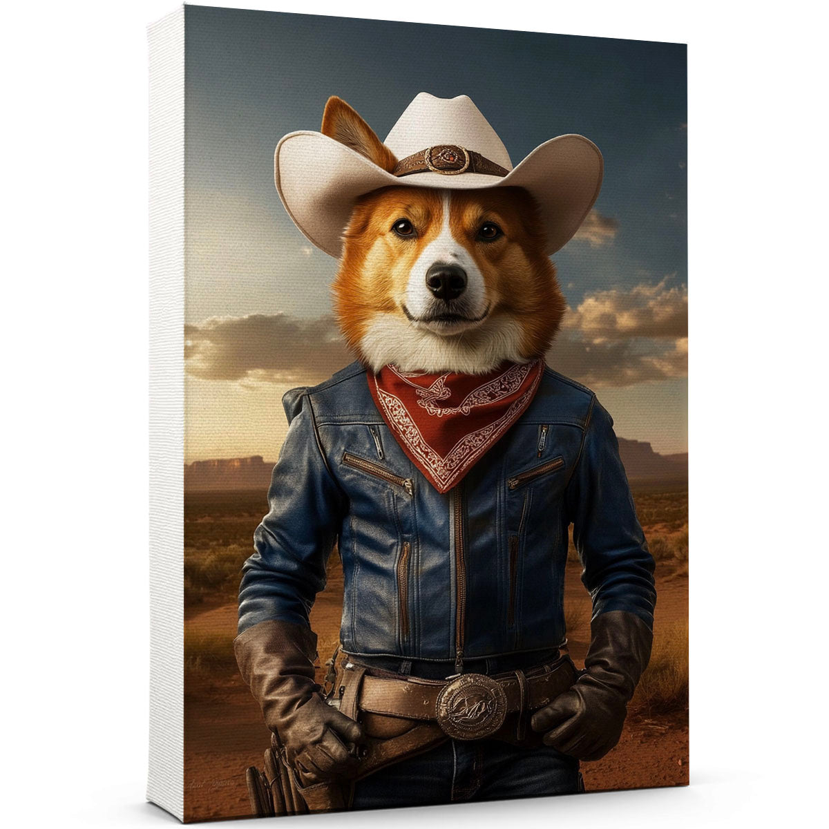 Chinook Dog in Cowboy Outfit Fashion Modern Cute Poster8x12in Wall Art ...