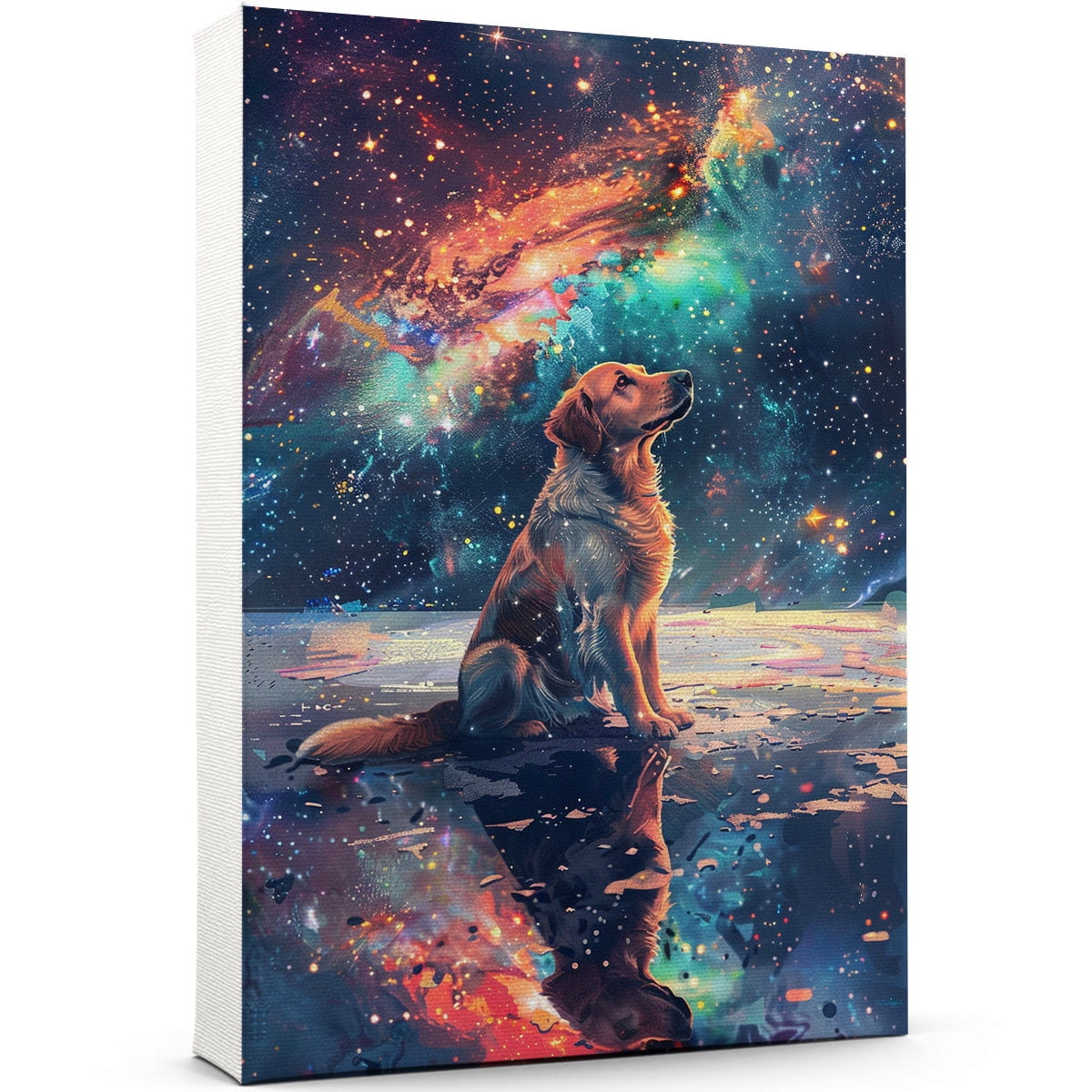 Chinook Dog Lying in The Snow Canvas Print Wall Art Famous Painting for ...
