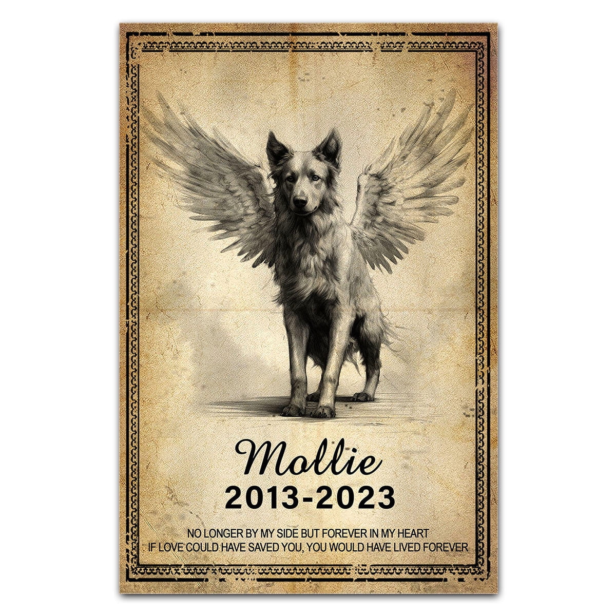 Chinook Dog Memorial Poster/Framed Canvas Prints, Personalized with ...