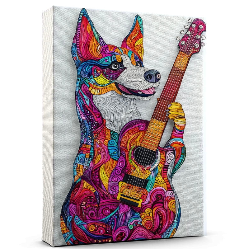 Chinook Dog Stretched Canvas Size 8x12 Guitar Canvas – Cute Chinook ...