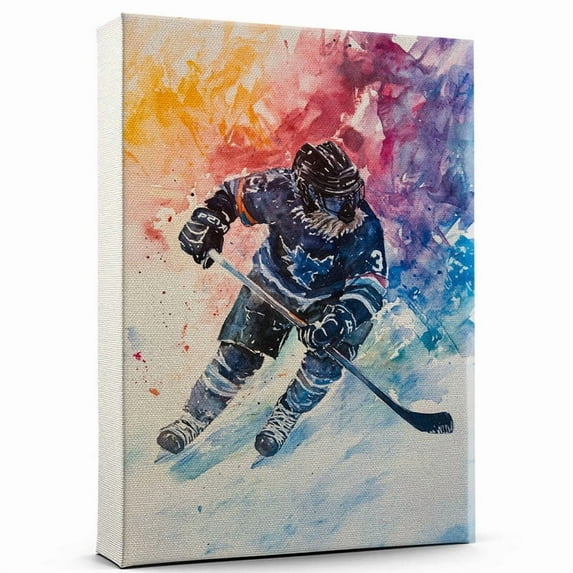Chinook Dog Stretched Canvas Size 8x12 – Ice Hockey Theme Dog Art for ...