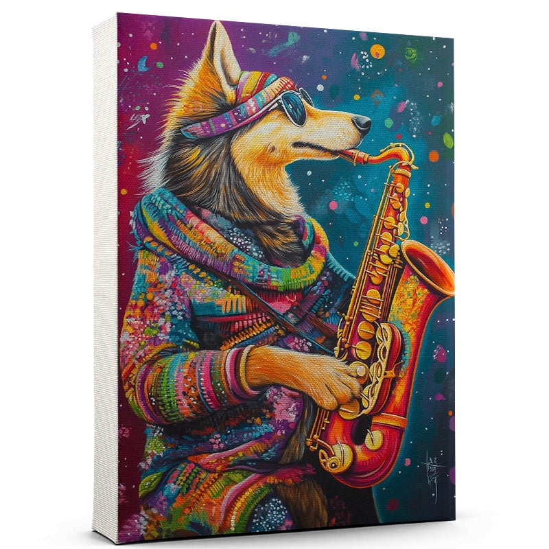Chinook Dog Stretched Canvas Size 8x12 Saxophone Canvas – Cute Chinook ...