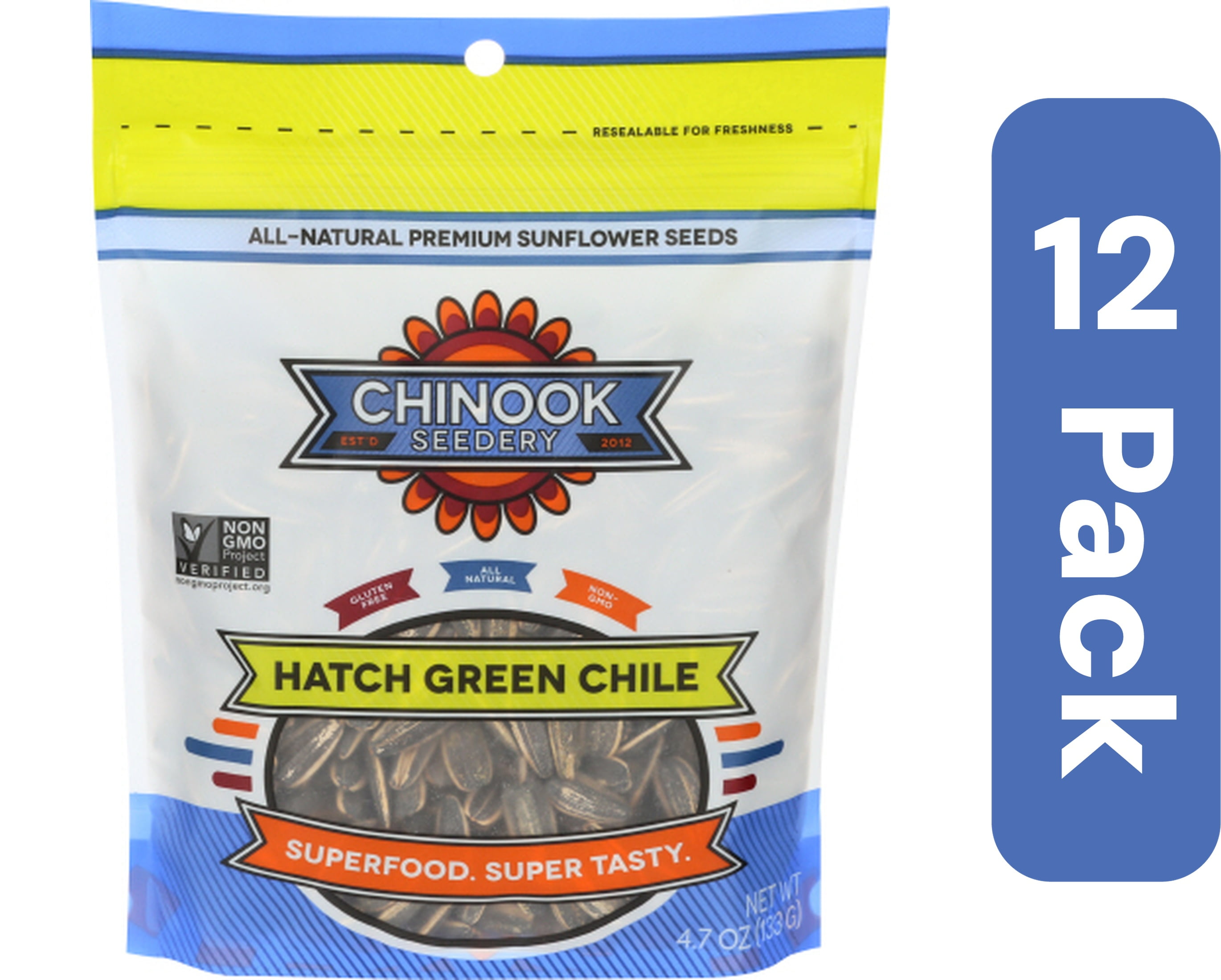 Chinook Seedery Sunflower Seed Hatch Green Chile 4.7 oz (Pack Of 12 ...