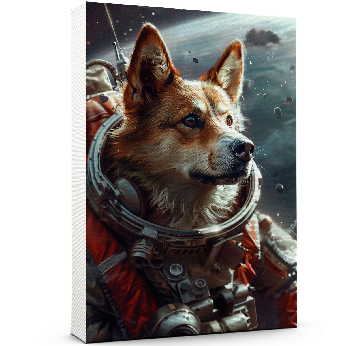 Chinook Space Poster Wall Art Funny Dog - Chinook Dog Canvas Wall Art ...
