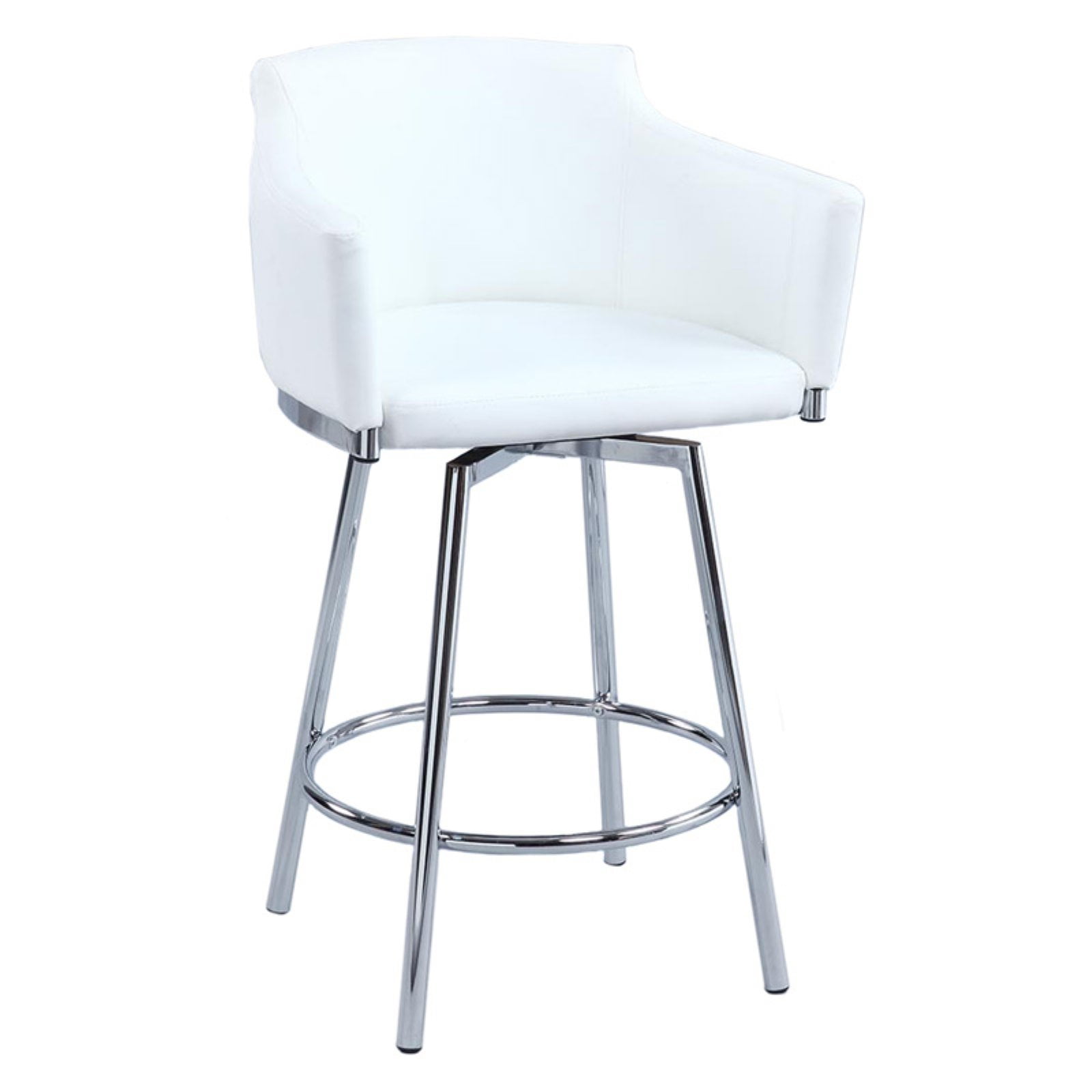 Chintaly Club Counter Stool W/ Memory Swivel, White - Walmart.com