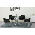 Chintaly Contemporary Dining Table w/ Clear Round Glass Top - Walmart.com