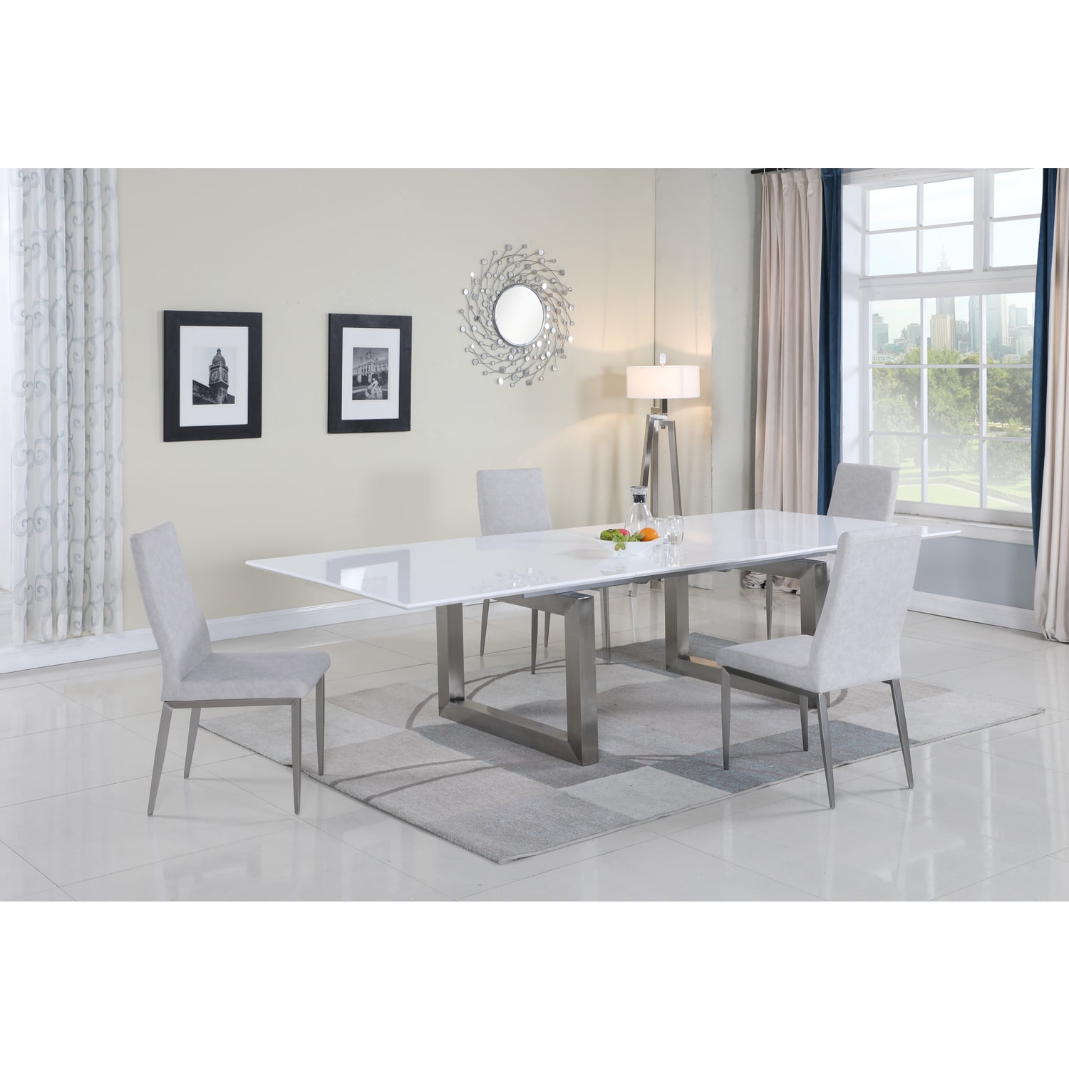 Chintaly Contemporary Extendable Dining Table - Walmart.com