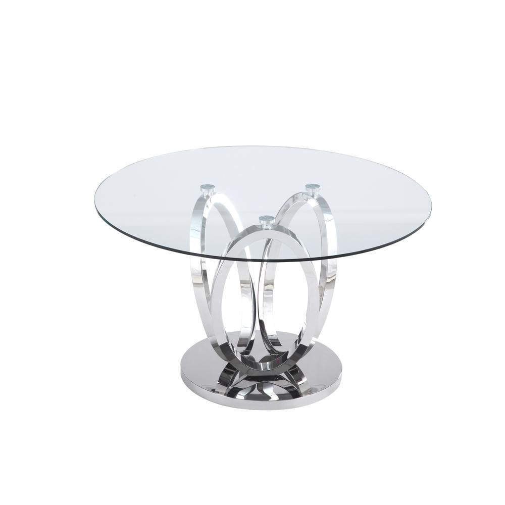 Chintaly Evelyn Dining Table - Polish Steel - Walmart.com