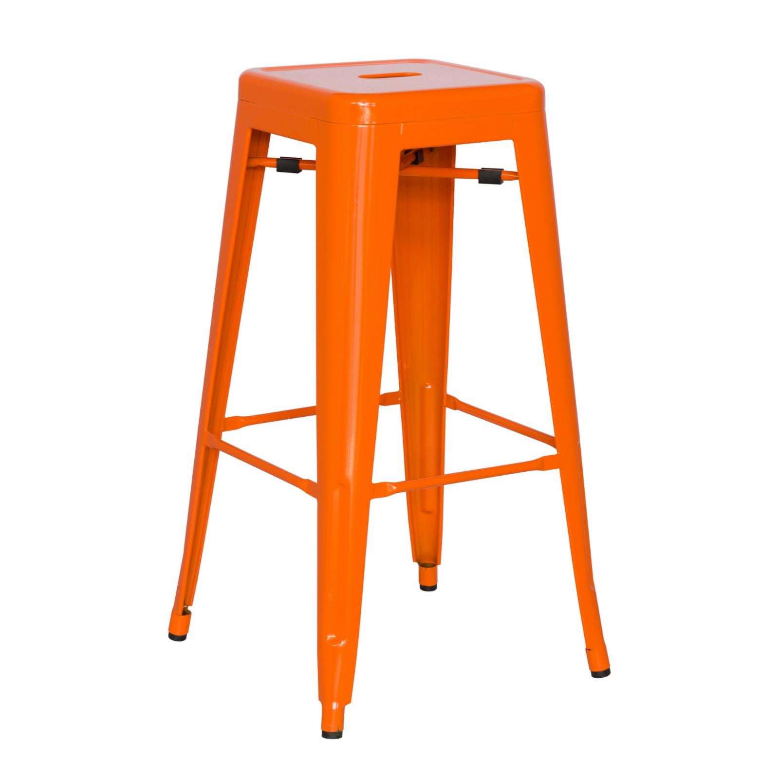 Chintaly Tremont 30 in. Galvanized Steel Backless Bar Stools - Set of 4 ...