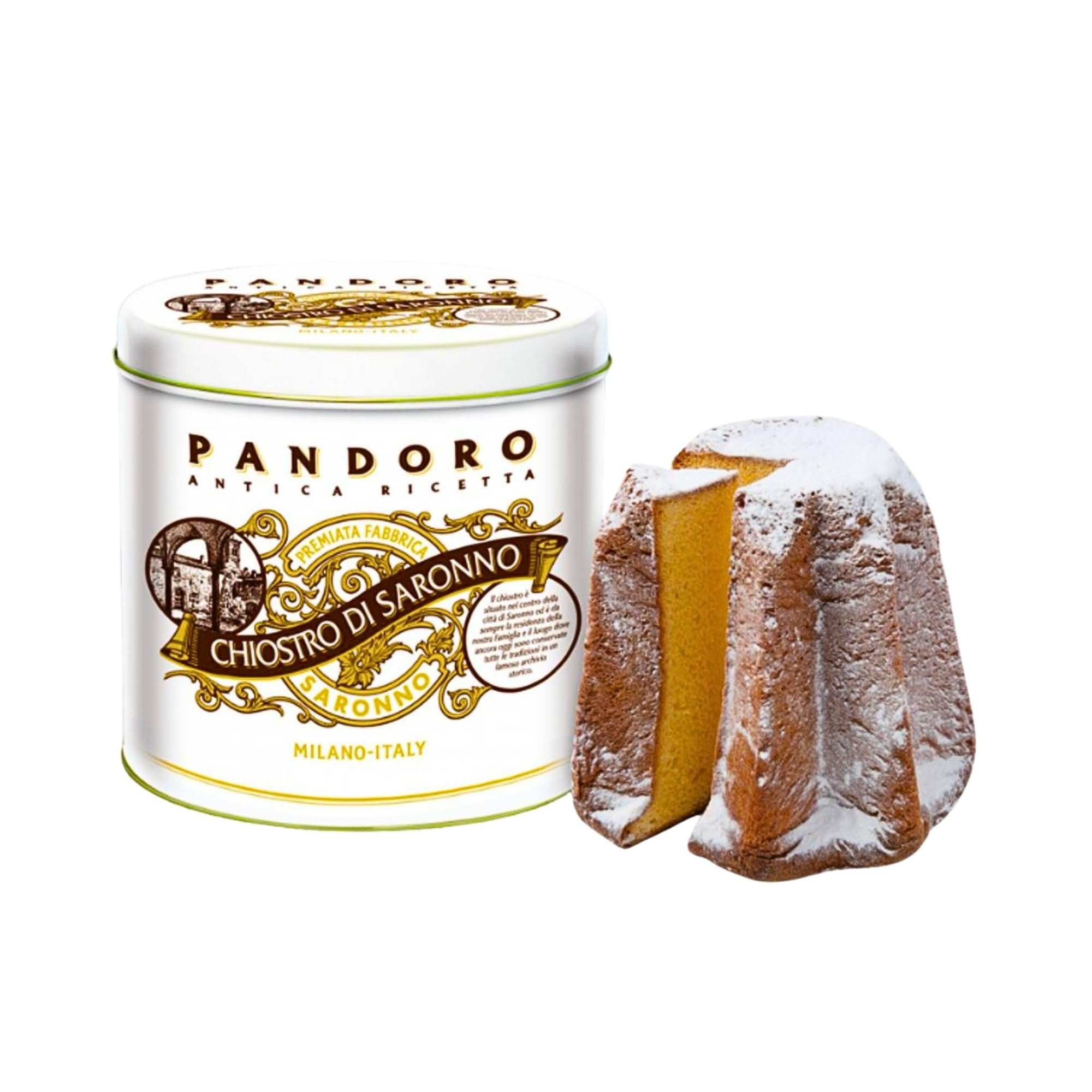 Chiostro di Saronno Pandoro Italian Cake - Classic White Elegance Tin ...