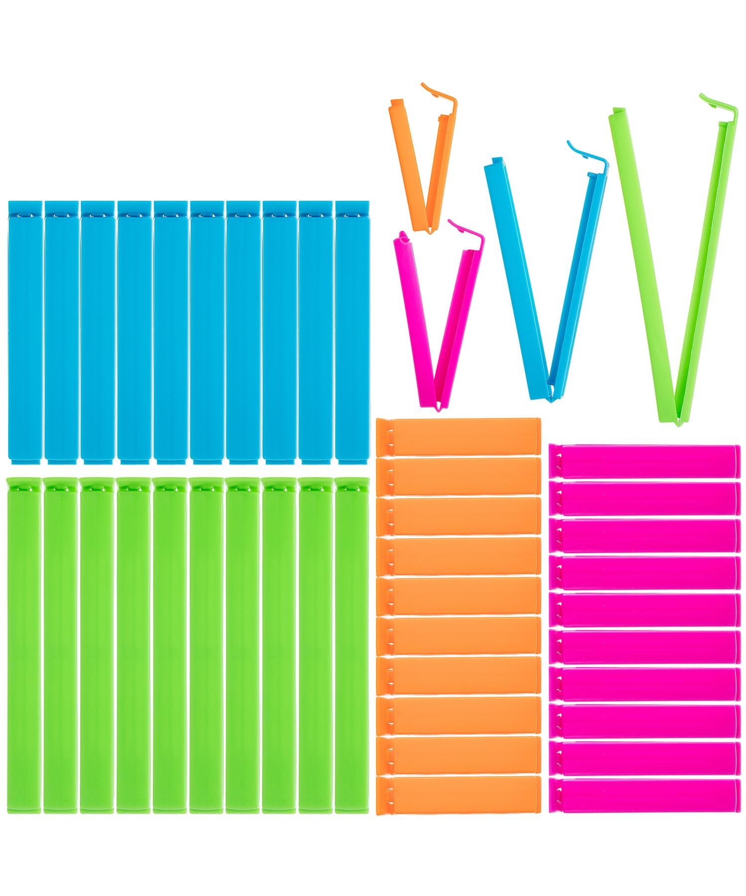 Chip Bag Clips 40pcs Assorted Colors, 4 Sizes Sealing Clamps for Chips ...