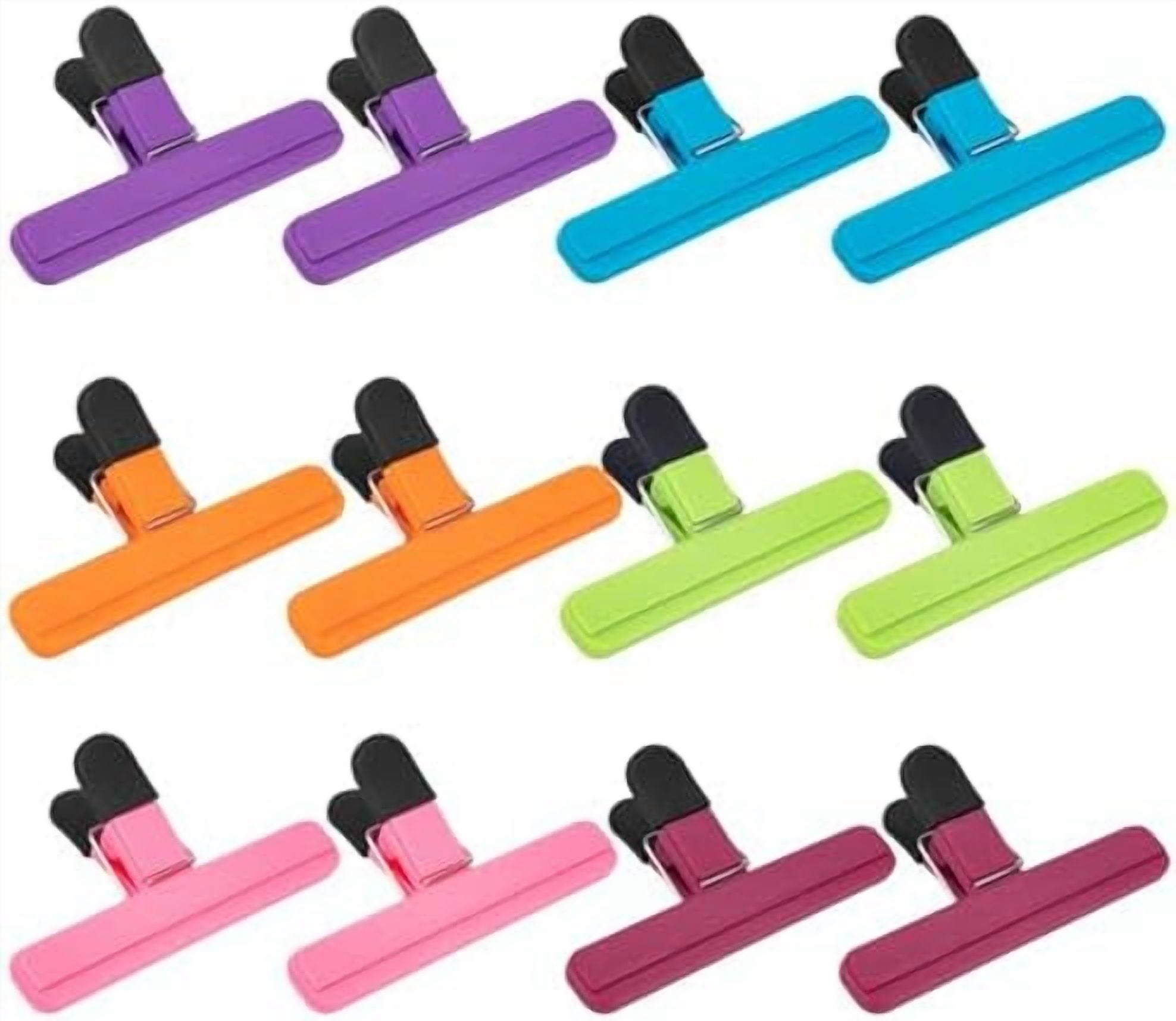 Chip Clip, 12 Pack Colors Wide Open Bag Clips for Food Storage, Heavy ...