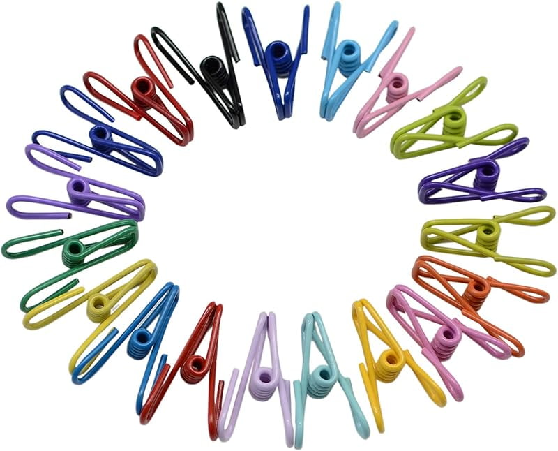 Chip Clips, 20 Pcs 2 Inch 10 Different Mixed Colors Utility Metal Clips ...