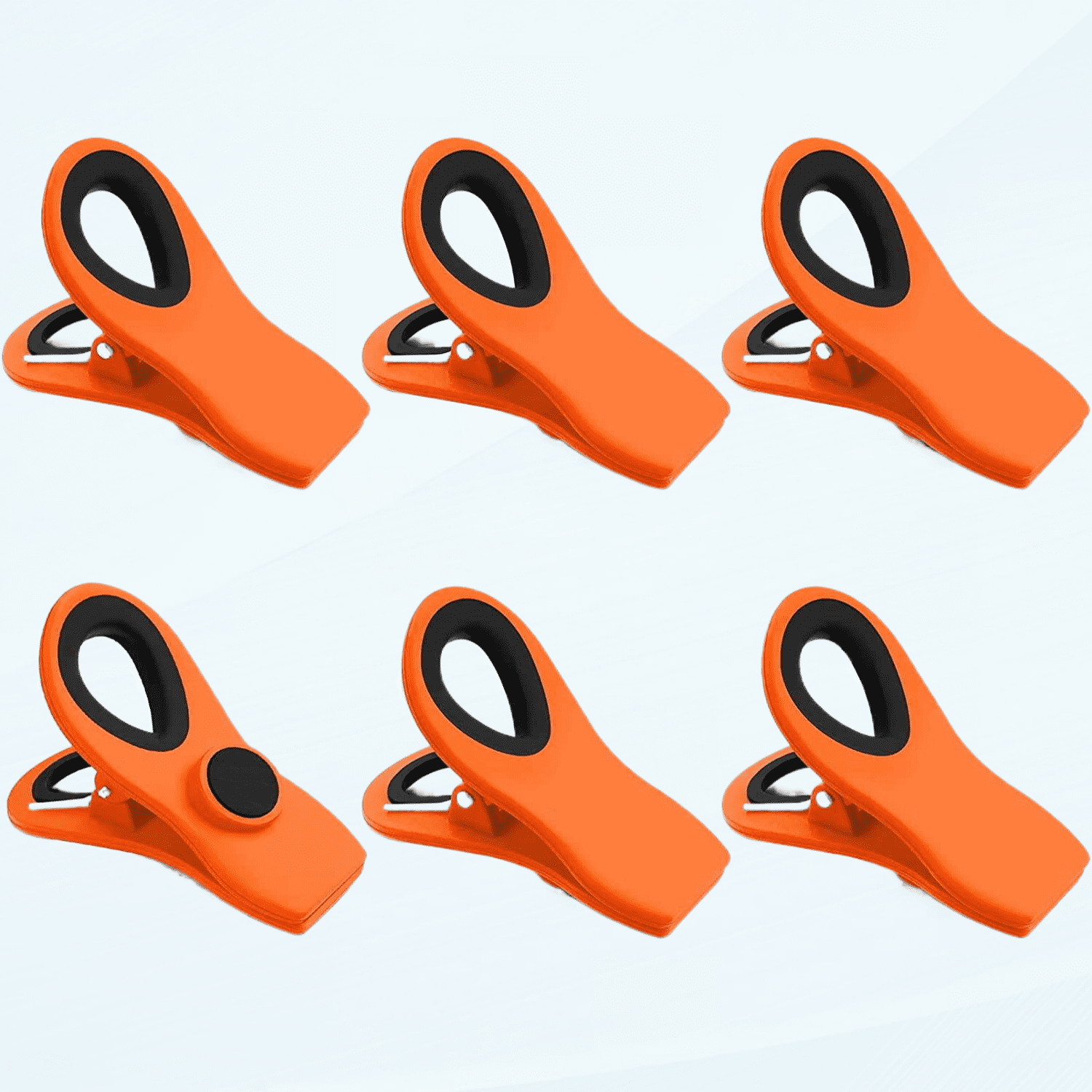 Chip Clips, Bag Clips, 6 Pack Orange Magnetic Clips, Chip Clips Bag ...