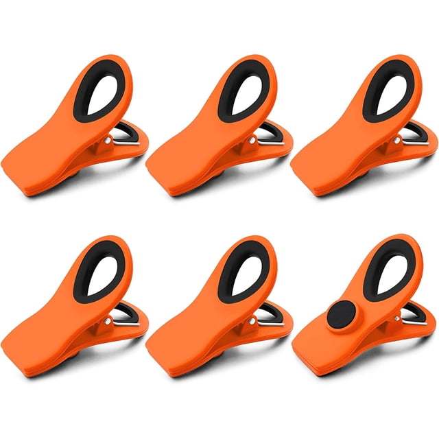 Chip Clips, Bag Clips, 6 Pack Orange Magnetic Clips, Chip Clips Bag ...