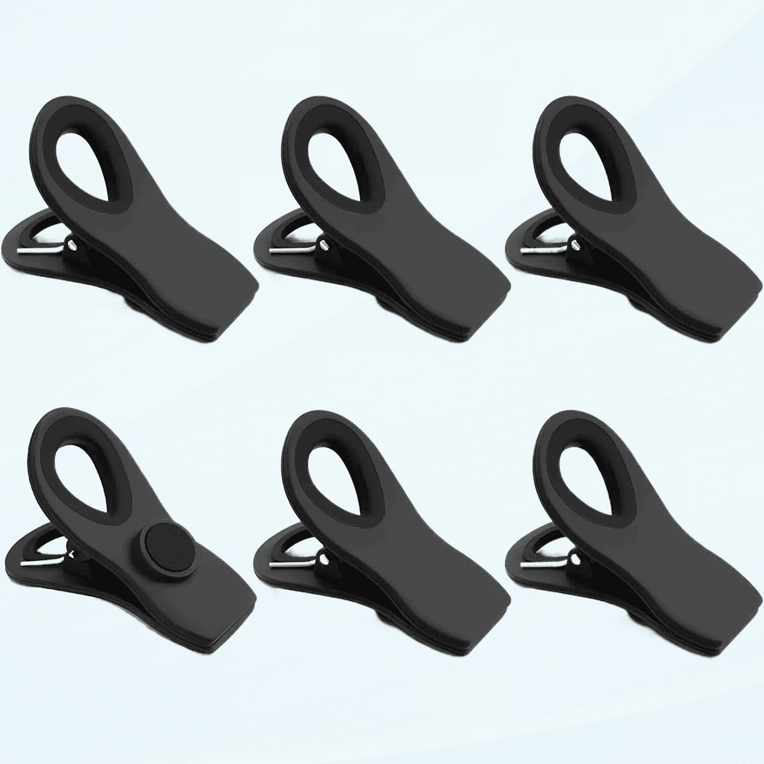 Chip Clips, Bag Clips, 6 Pack Black Magnetic Clips, Chip Clips Bag ...
