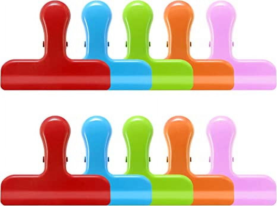 Chip Clips Binder Clips 10 Packs- 3 in Colorful Clips for Food Packages ...