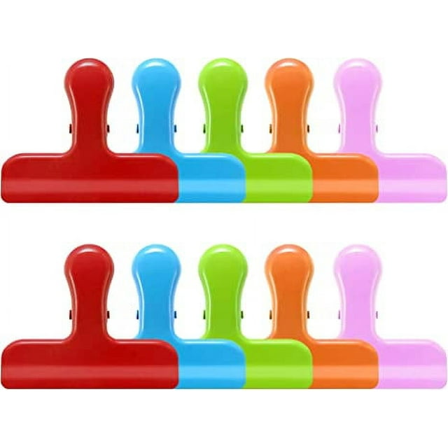 Chip Clips Binder Clips 10 Packs- 3 in Colorful Clips for Food Packages ...