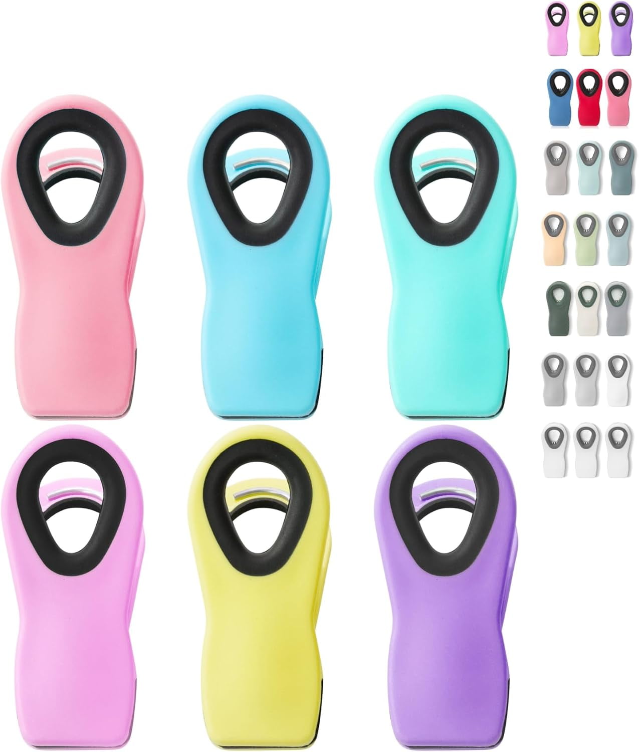 Chip Clips, Magnetic, 6 Pack, Bag Clips, for Chips, Food Packages, for ...