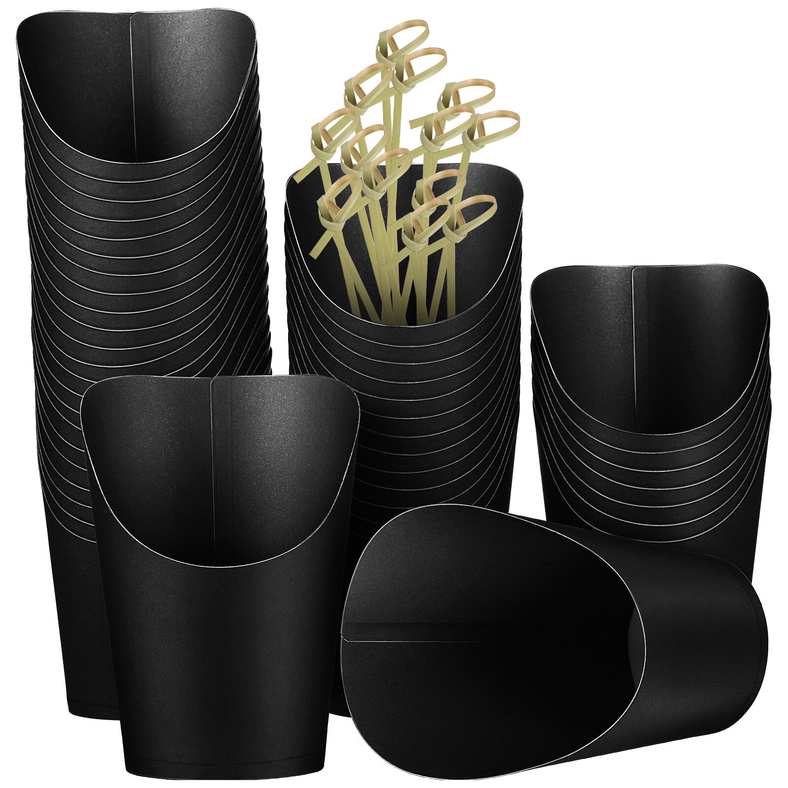 Chip Cups Bamboo Skewers Kraft Paper Charcuterie Treat French Fries ...