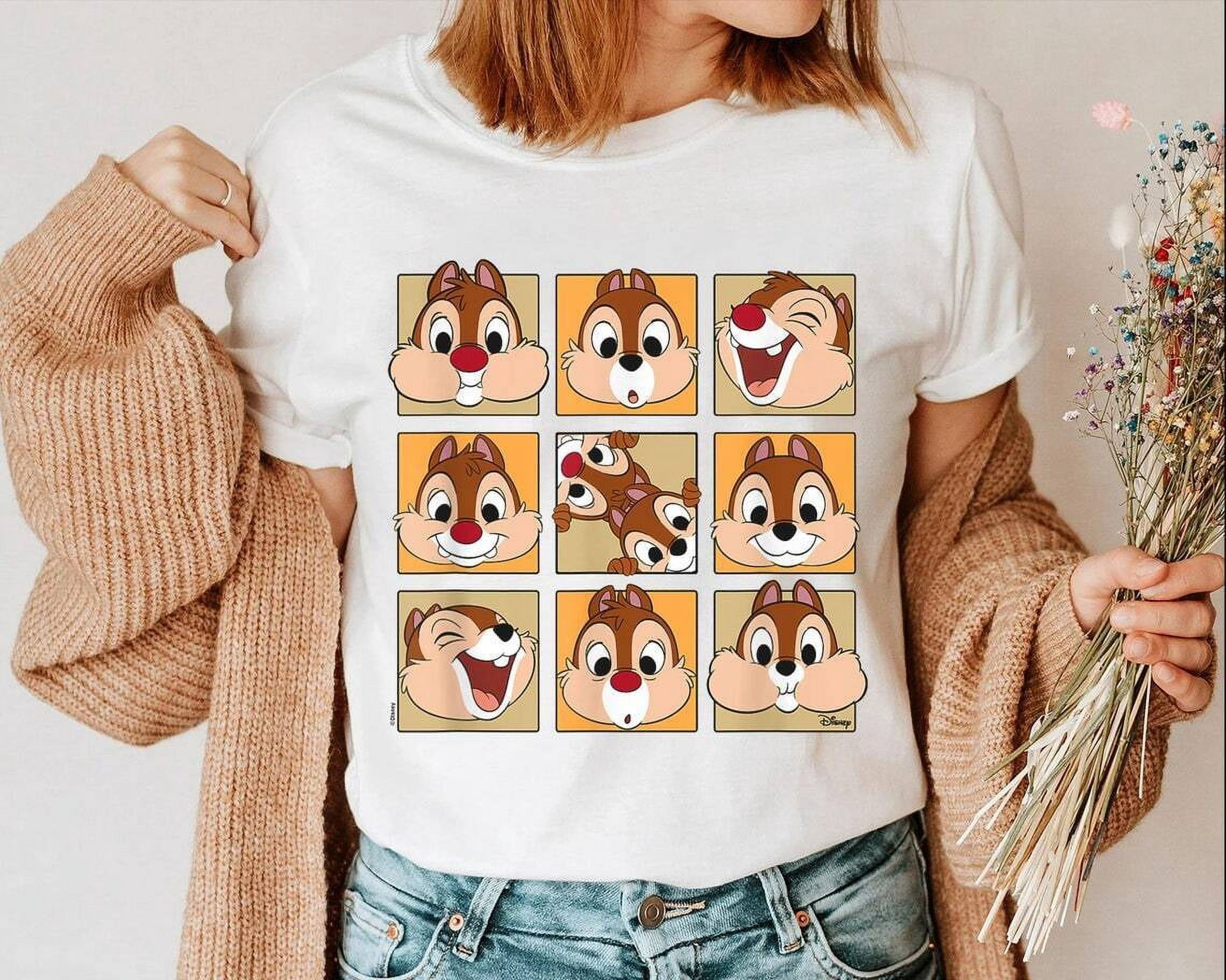 Chip & Dale Face Grid Shirt, Chip N Dale T-shirt, Rescue Rangers Tshirt ...