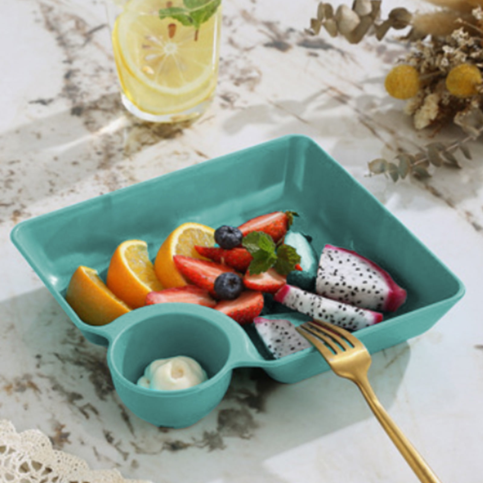 Chip Dip Serving Platter Set, Plastic Dumpling Plates with Sauce ...