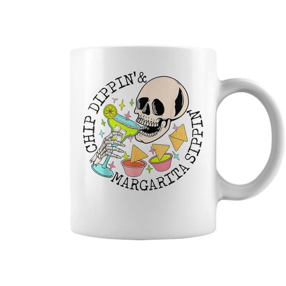 Chip Dippin Margarita Sippin Skull Skeleton Coffee Mugs - Walmart.com