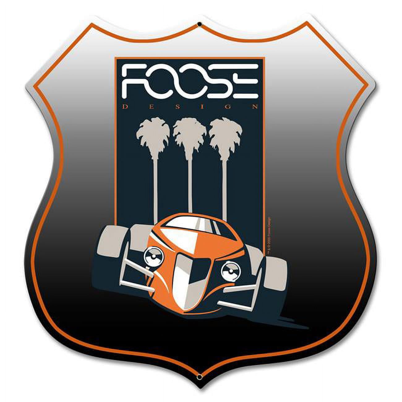 Chip Foose Signs CFOS016 15 x 15 in. Foose Orange Palm Satin Shield ...
