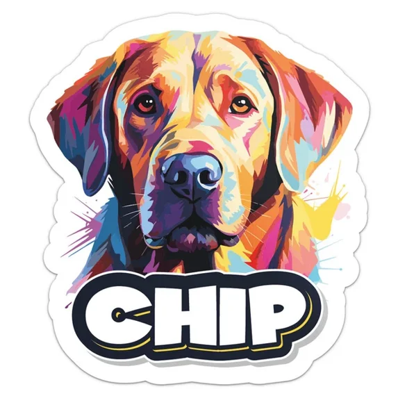 Chip Labrador Dog Sticker Phone Decal Water Bottle Stickers Car Decals ...