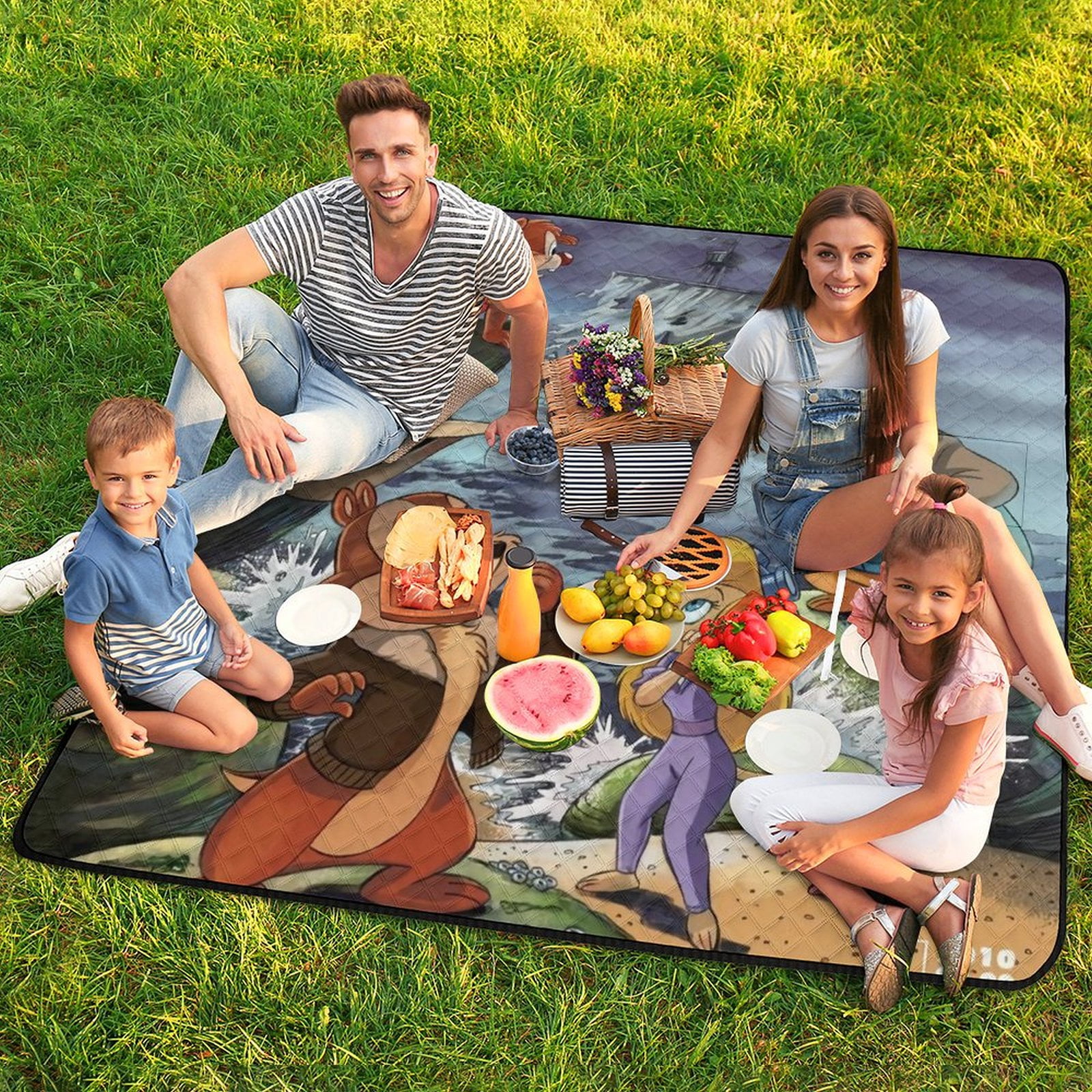 Chip 'N Dale Rescue Rangers Group Shot Poster Picnic Blankets,78x78 ...