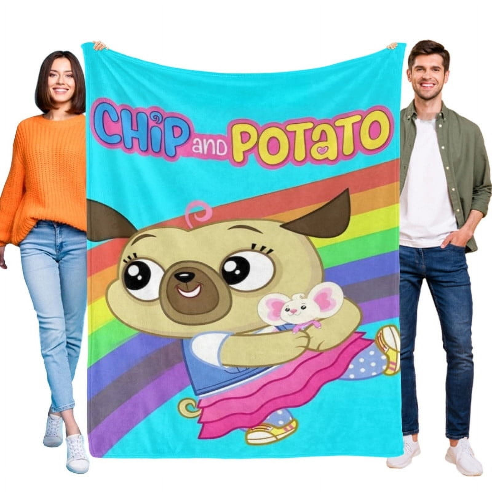 Chip and Potato Cartoon Blanket Soft Throw Blanket Micro Fleece Fuzzy ...