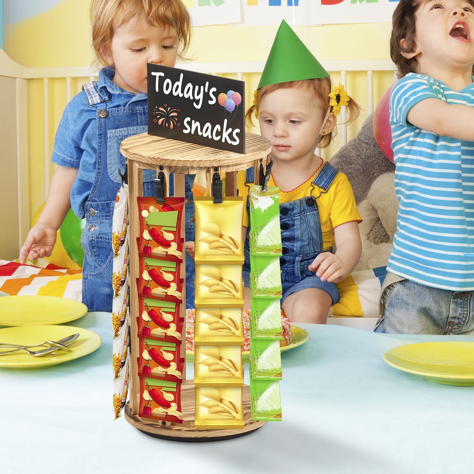 Chip Rack Display Stand, 5 Rows 40 Clips Chip Holder Display, 360 ...