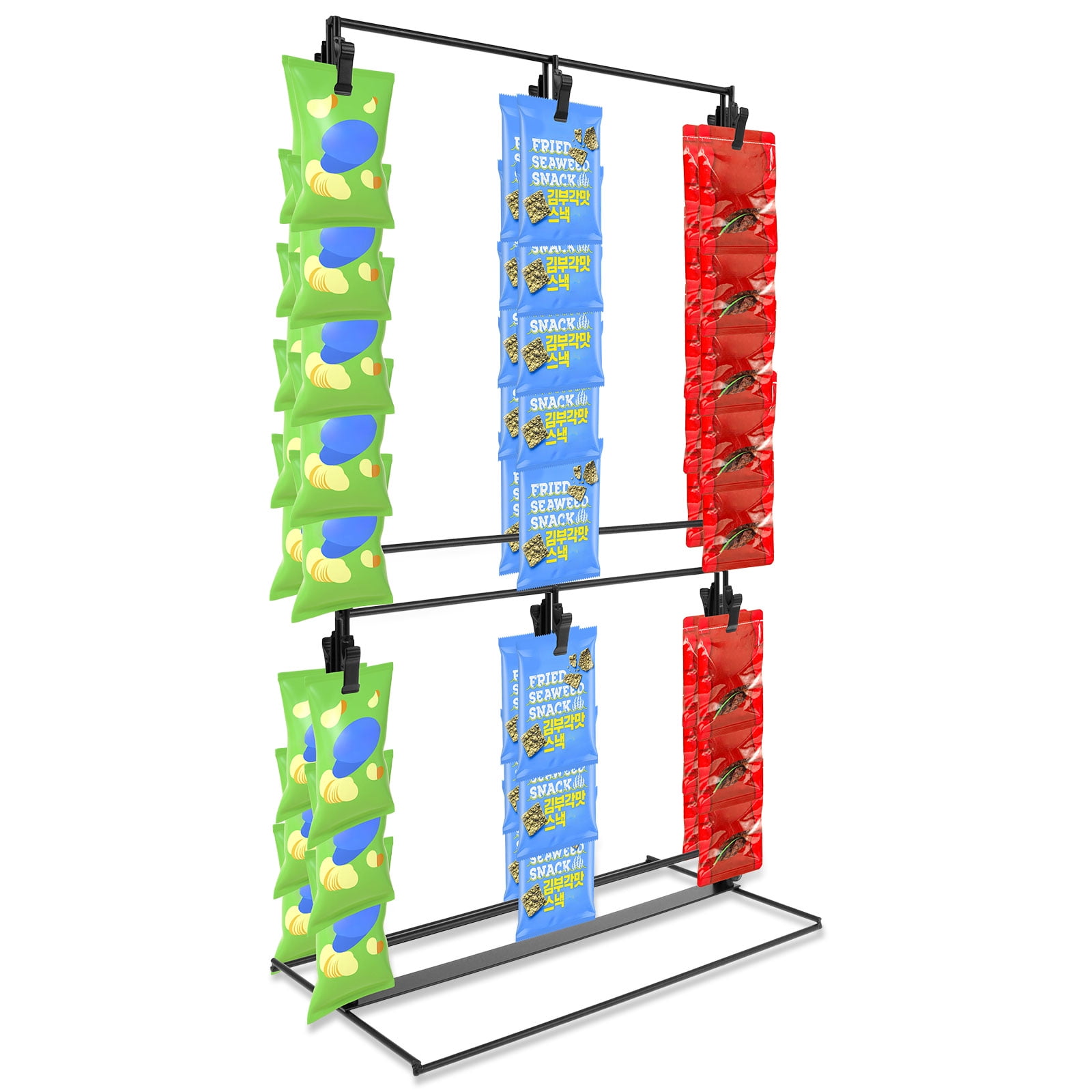Chip Rack Display Stand Sturdy Iron Chip Display Rack with 48 Clips ...