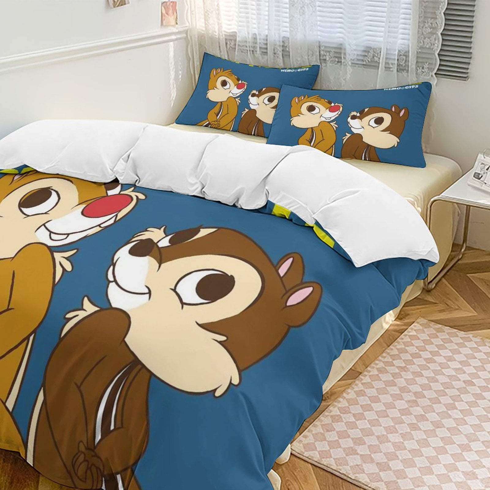 Chip 'n' Dale Anime Cartoon Bedding 3-Piece Set, 79 X 90 Inches, 1 ...
