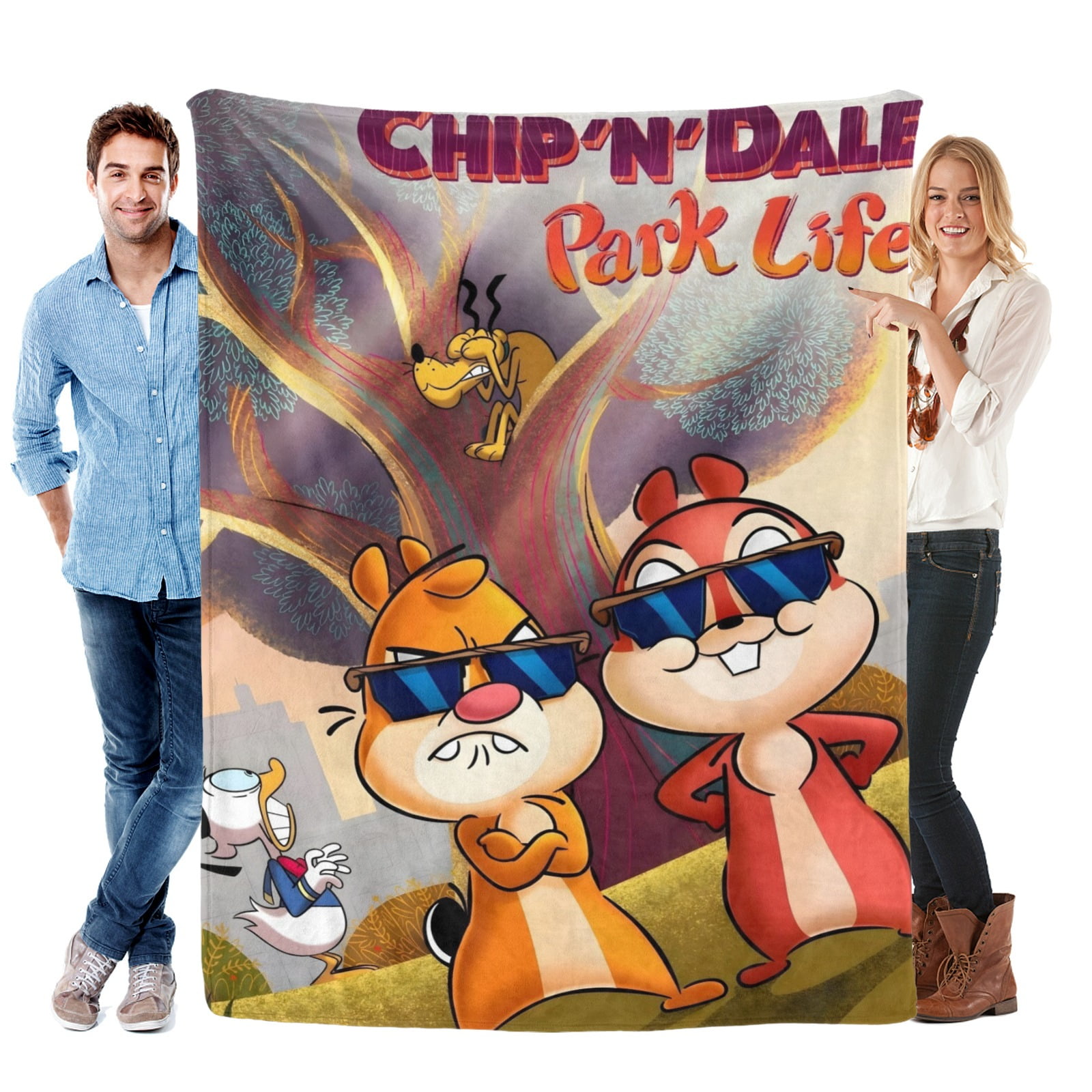Chip 'n' Dale Park Life-themed Pals Plush Throw Blanket Gifts for Fans ...