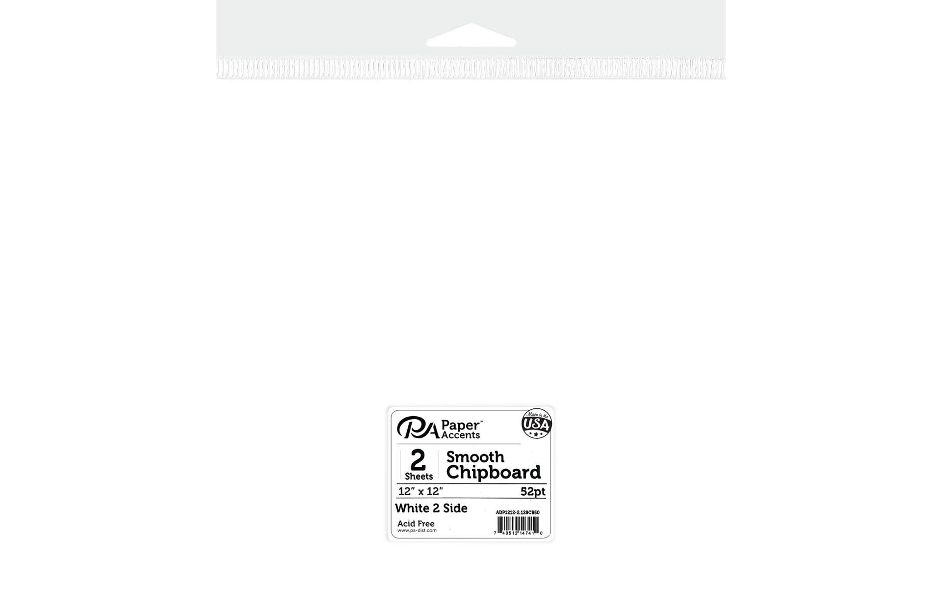 Chipboard 12x12 1X Heavy 50pt White 1 Side 2pc - Walmart.com