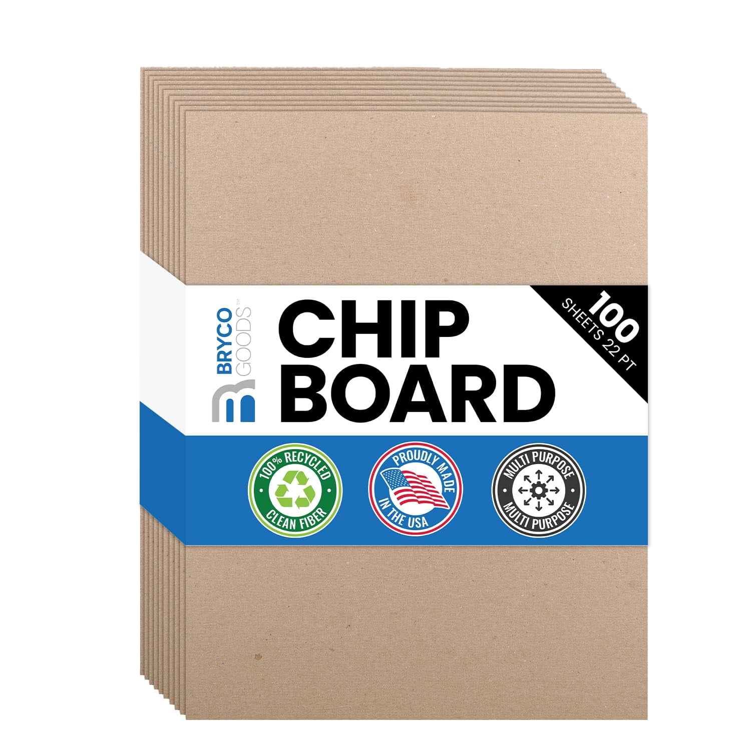 Chipboard Sheets 8.5 x 11 - 100 Sheets of 22-Point Kraft Board for ...