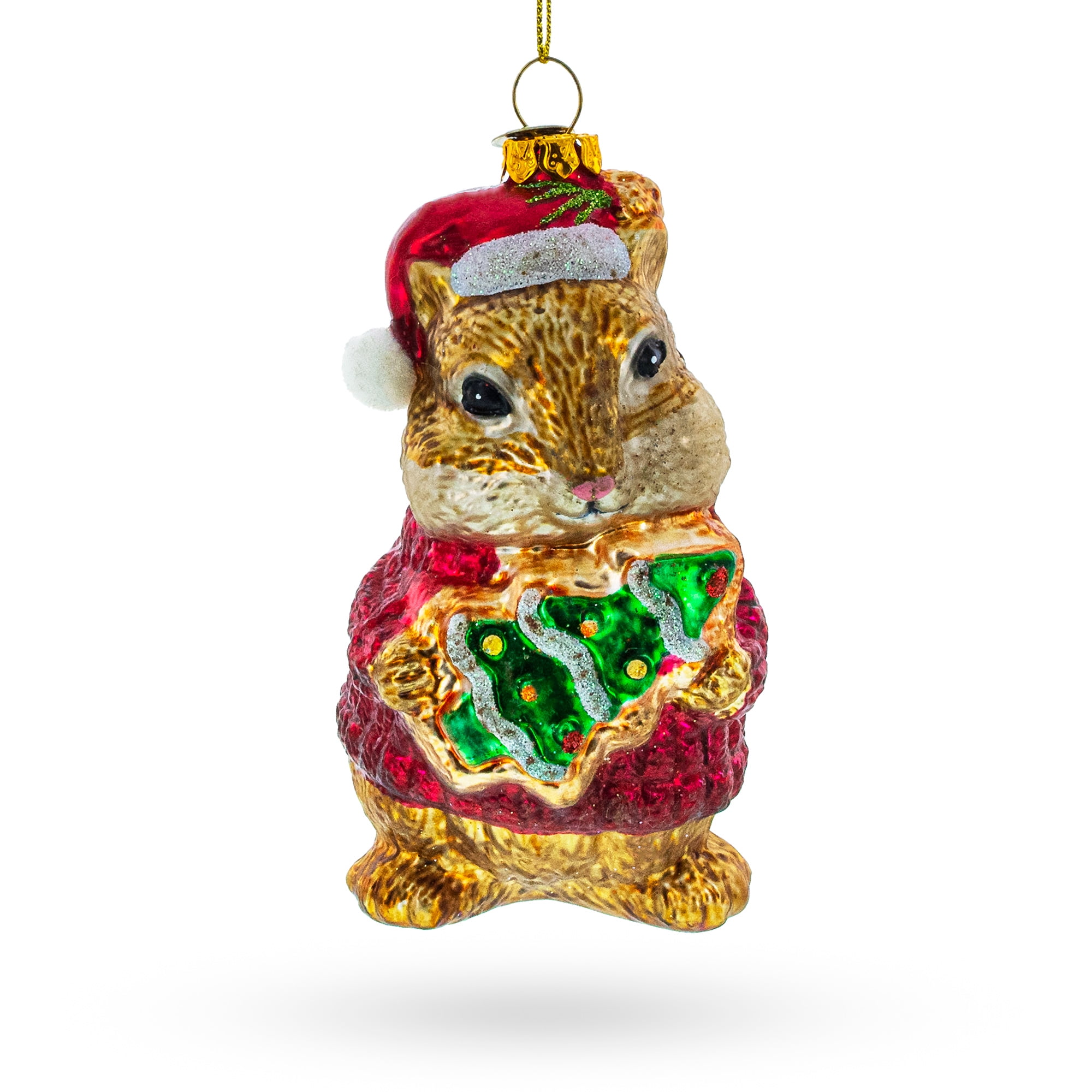 Chipmunk Adorning Christmas Tree Glass Ornament - Walmart.com