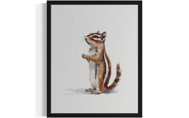 Chipmunk Animal Watercolor Style Art Print Poster Wall Art Painting NO ...