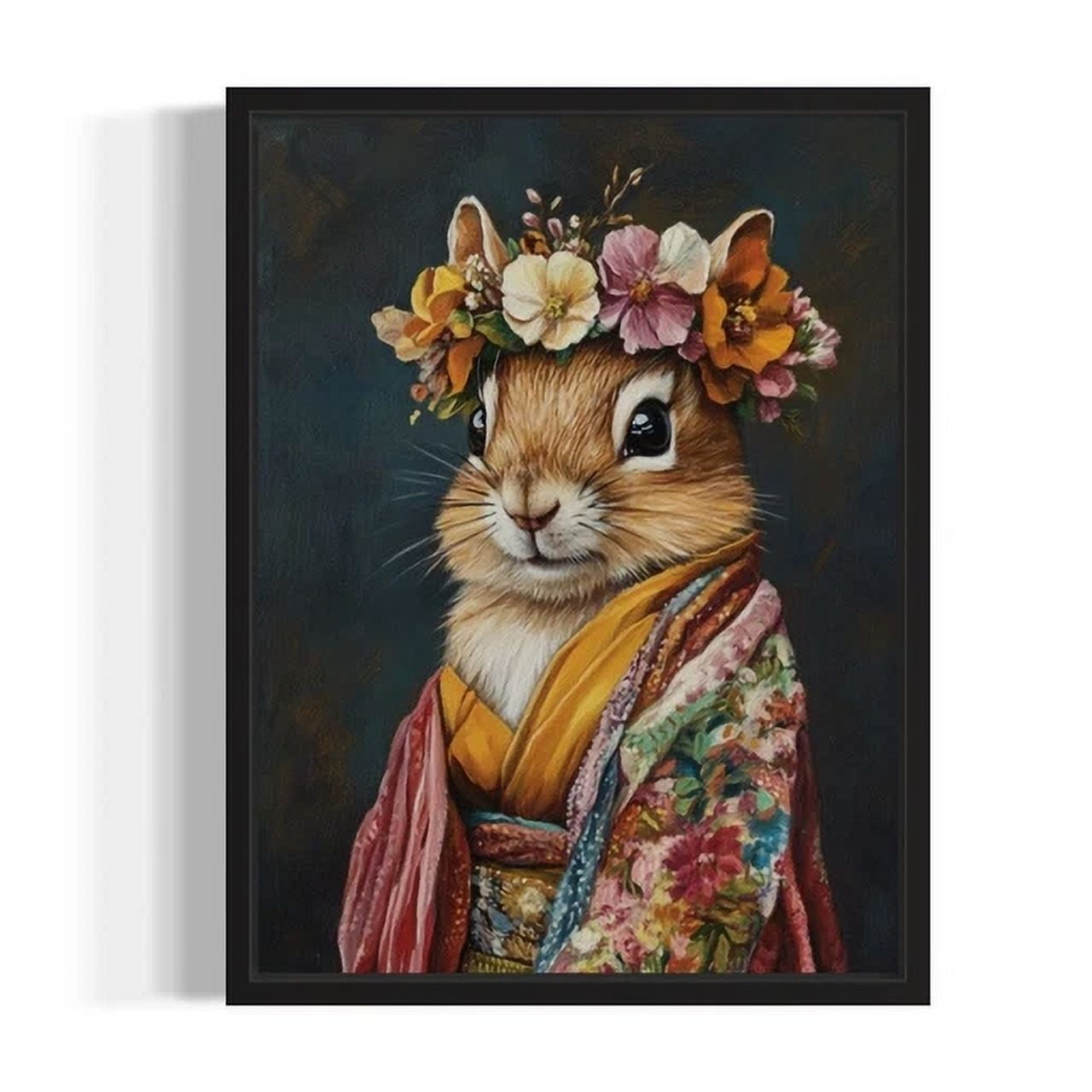 Chipmunk Animal With Flowers Bathroom Art Print Poster Wall Art ...